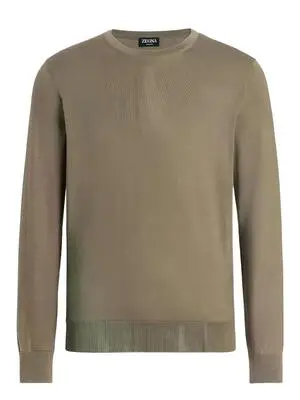Zegna Round-neck Knitted Sweater - Neutrals