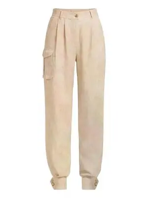 Elie Saab Cargo Linen Trousers - Neutrals