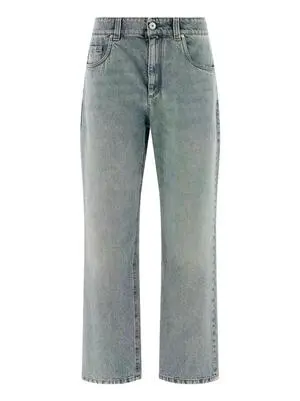 Brunello Cucinelli High-waist Straight Leg Jeans - Blue