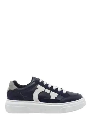 SALVATORE FERRAGAMO Gancini Round-Toe Sneakers