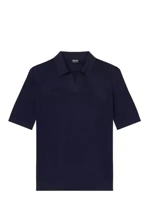 Zegna V-neck Polo Shirt - Blue