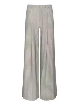 L'Agence Allanah Pinstriped Trousers - Grey