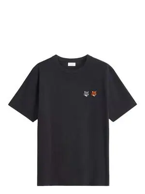 Maison Kitsuné Double Bold Fox Head Appliqué T-shirt - Black
