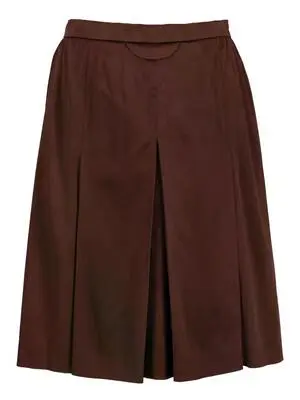 Fendi Pleated Midi Skirt - Brown