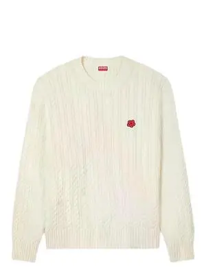 Kenzo Boke Flower Cable-knit Sweater - Neutrals