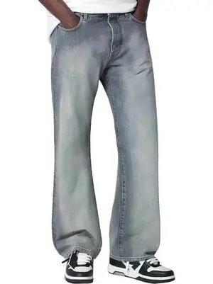 Off-White Diag Relaxed Fit Jeans - Grey