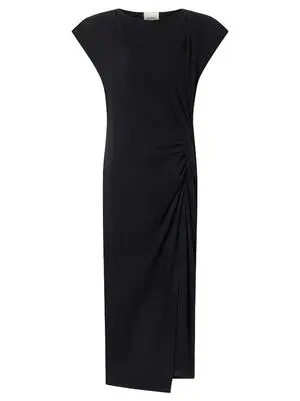 Isabel Marant Nadela Gathered Split Maxi Dress - Black