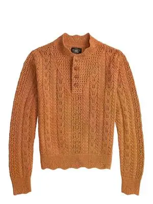 RALPH LAUREN Open-Knit Buttoned Sweater