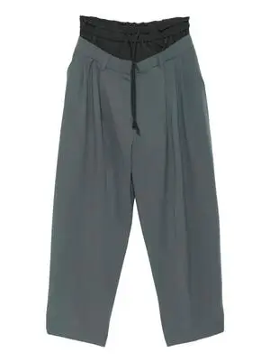 SYSTEM Pleated Drawstring Trousers - Grey