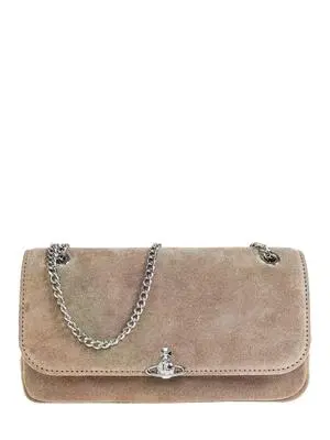 VIVIENNE WESTWOOD Chain Suede Shoulder Bag - Neutrals