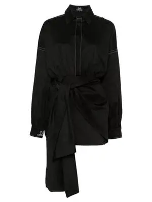 CATALINA D'ANGLADE Tie Waist Shirt Dress - Black