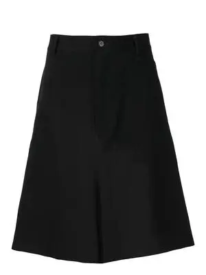 Comme Des Garçons Wide Leg Bermuda Shorts - Black