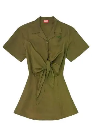 DIESEL® Tie-front Mini Dress - Green