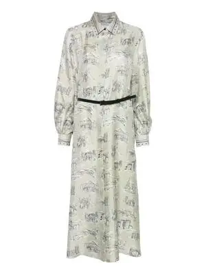 Max Mara Patterned Shirt Dress - Grey