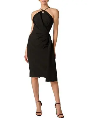Aidan Mattox Crepe Sheath Dress - Black