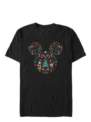 MICKEY & FRIENDS Christmas Wonderland Icon Collage Graphic T-shirt - Black