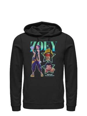 KPOP DEMON HUNTERS K-pop Demon Hunters Zoey Super Star Logo Lightweight Hoodie - Black