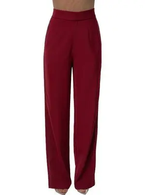 JLUXLABEL Woven Straight Leg Pant - Burgundy