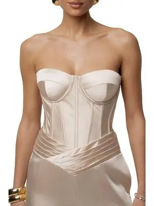 JLUXLABEL Adore Me Satin Corset - Champagne
