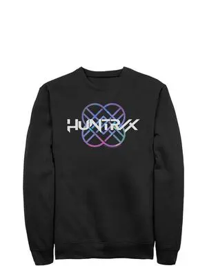 KPOP DEMON HUNTERS K-pop Demon Hunters Huntrix Holographic Logo Crewneck Sweatshirt - Black