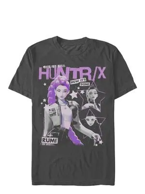 KPOP DEMON HUNTERS Pop Star Huntrix Rumi Graphic T-shirt - Charcoal