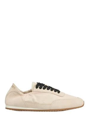 J/SLIDES NYC Prisha Suede And Nylon Lace-up Sneakers - White