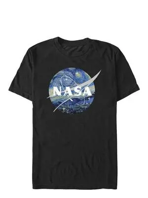 NASA Starry Night Logo Short Sleeve Graphic T-shirt - Black