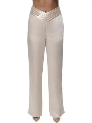 JLUXLABEL Satin Trouser - Champagne