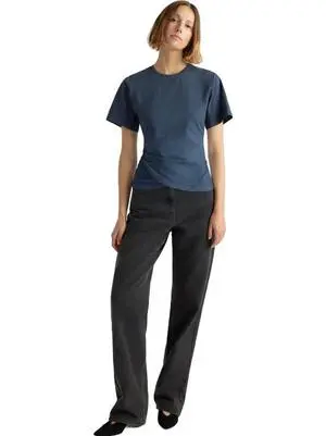 Modern Citizen Janette Front-wrap Jersey Tee - Vintage Blue