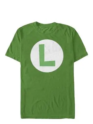 NINTENDO Luigi Circle Icon Graphic T-shirt - Kelly Green