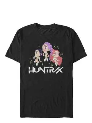 KPOP DEMON HUNTERS Chibi Trio Huntrix Graphic T-shirt - Black