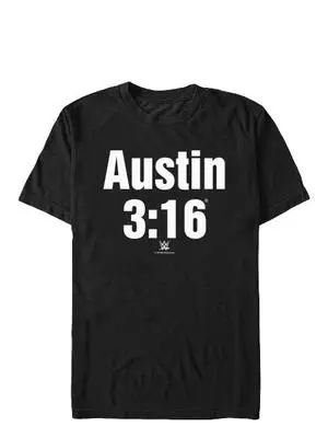WWE Stone Cold Steve Austin 316 White Logo Graphic T-shirt - Black