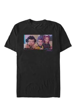 KPOP DEMON HUNTERS Angry Trio Scene Graphic T-shirt - Black