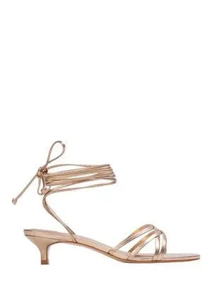 BLACK SUEDE STUDIO Suri Strappy Leather Sandals - Gold Metallic Leather