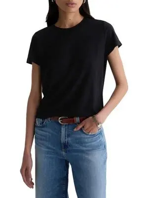 Ag Zoie Cotton & Linen Blend T-shirt - Super Black