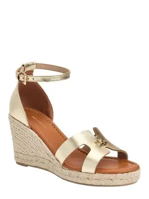 Bruno Magli Dina Ankle Strap Wedge Sandal Platino