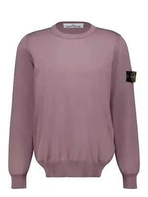 Stone Island Organic Cotton Crewneck Jumper - Purple