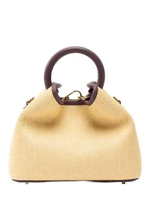 ELLEME Baozi Raffia And Leather Tote - Blackberry