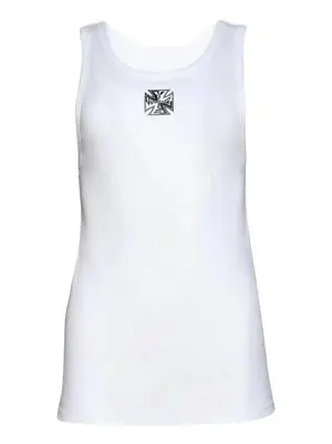 Vetements Cross-embroidered Tank Top - White