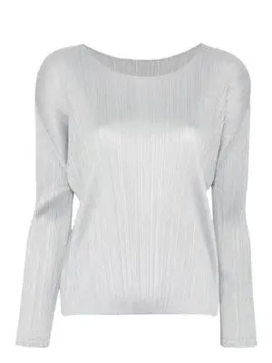 Issey Miyake Pleated Sleeveless Top - Grey