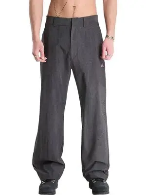 ROA Pinstripe Logo Trousers - Grey