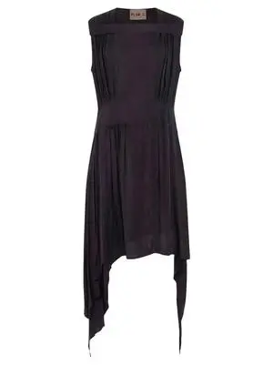 Plan C Draped Sleeveless Midi Dress - Blue