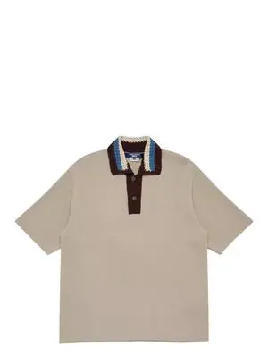Junya Watanabe Crochet-collar Polo Shirt - Neutrals