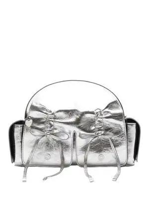 Acne Studios Metallic Leather Drawstring Tote - Silver