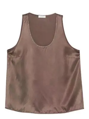 Peserico Sleeveless Scoop-neck Top - Brown