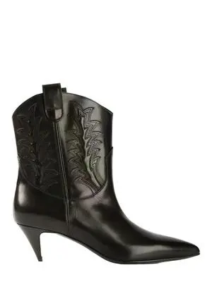 Saint Laurent 60mm Western Ankle Boots - Black