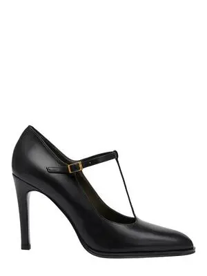 POTAMY T-Strap Leather Pumps