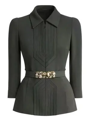 Elie Saab Elephant-buckle Jacket - Green