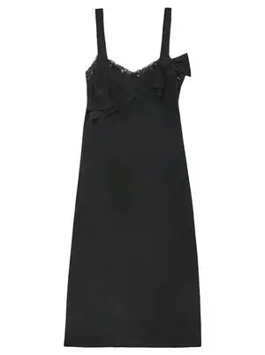 Simone Rocha Bow Sash Lace-detail Midi Dress - Black
