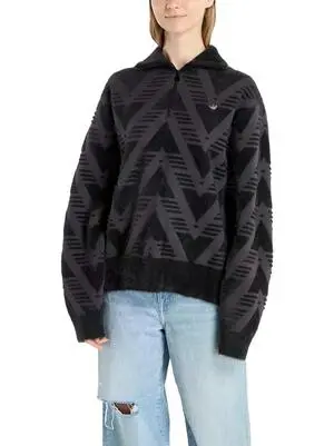 Adidas Patterned Sweatshirt - Black